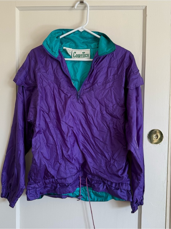 court tech | Jackets & Coats | Purple Windbreaker Jacket With Teal ...